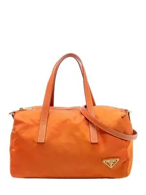 Prada Tessuto Boston Satchel - Orange
