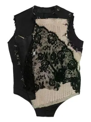MARC LE BIHAN Lace Beaded Vest - Black