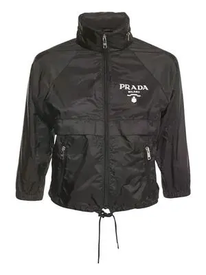 Prada Hooded Zip-up Jacket - Black