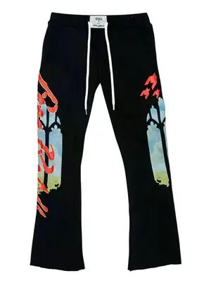 FREE REFILLS Graphic Print Track Pants - Black
