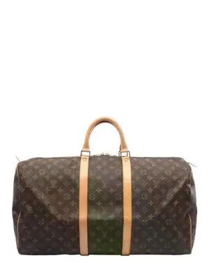 LOUIS VUITTON 2000 Monogram Keepall 55 Travel Bag - Brown