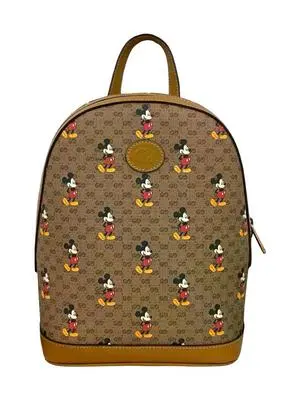 Gucci Gg Supreme Mickey Mouse Dome Backpack - Brown