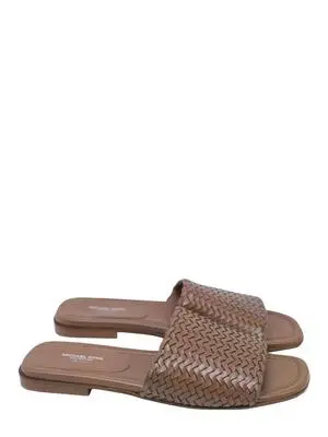 Michael Kors Woven Leather Sandals - Brown