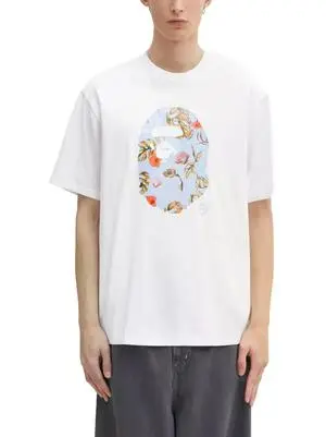 A BATHING APE Vacation Pattern Ape Head T-shirt - White