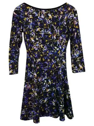 Erdem Vivi Round-neck Floral-print Mini Dress - Black
