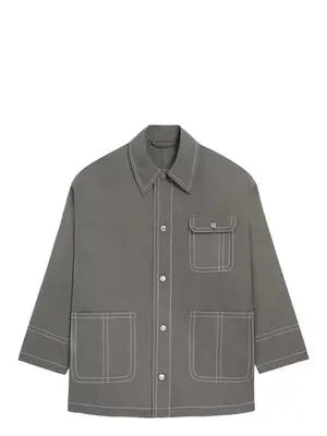 Ami Patch-pocket Worker Jacket - Grey