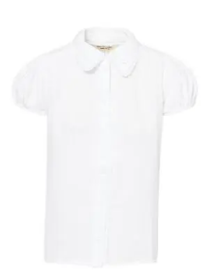 ME+EM Cap-sleeve Cheesecloth Cotton Blouse - Soft White
