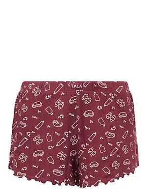 TALA Stretch-cotton Pyjama Shorts - Port Print