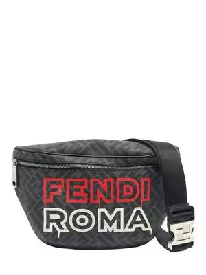Fendi Ff-motif Logo-print Belt Bag - Black
