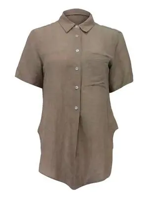 Theory Tie-front Button-down Shirt - Neutrals