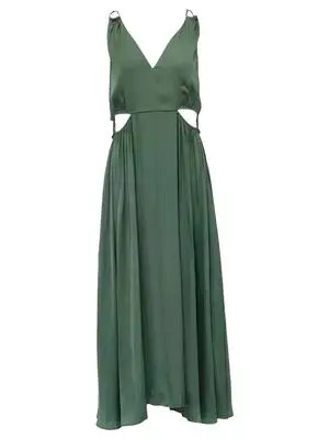 Maje Midi Dress With Cut-out - Green