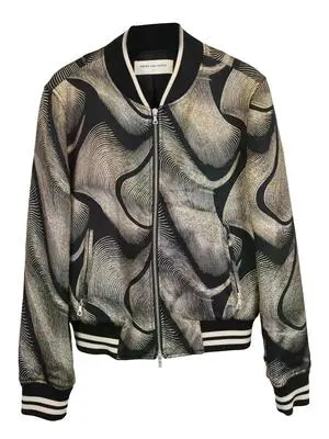 Dries Van Noten Striped Jacquard Bomber Jacket - Black