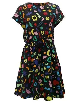 Moschino Printed Mini Dress - Black