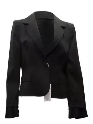 Valentino Garavani Single-breasted Blazer With Ruffle Cuffs - Black
