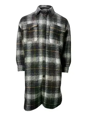 ISABEL MARANT VINTAGE Plaid Button-fastening Shirt Jacket - Black