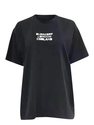 Burberry Logo-embroidered Cotton T-shirt - Black