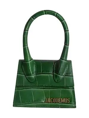 Jacquemus Mini Logo-lettering Leather Tote - Green