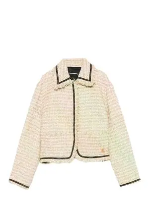 Karl Lagerfeld Frayed-trim Jacket - Neutrals