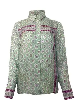 Sandro Printed Long-sleeved Shirt - Green