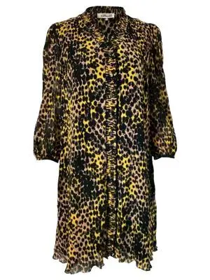 Diane Von Furstenberg Layla Animal-print Mini Dress - Black