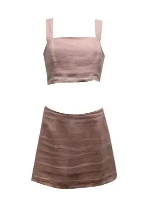 REFORMATION Square-neck Skirt And Top Set - Pink