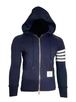 Thom Browne 4-bar Zip Hoodie - Blue