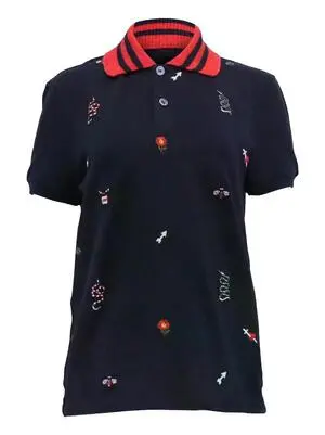 Gucci Embroidered Polo Shirt - Blue