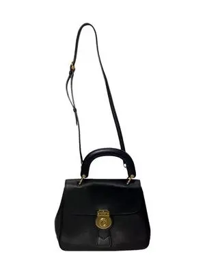 Burberry Flap Leather Tote Bag - Black