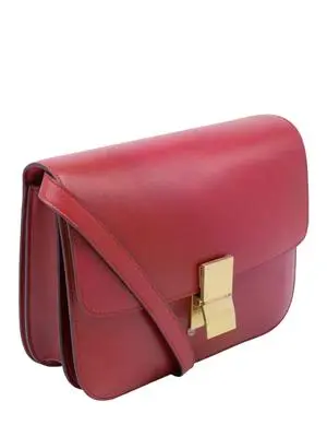 Celine Medium Box Flap Shoulder Bag - Red