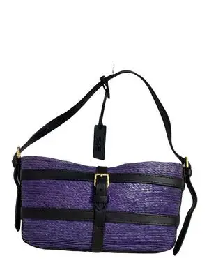 Altuzarra Straw Belt Shoulder Bag - Purple