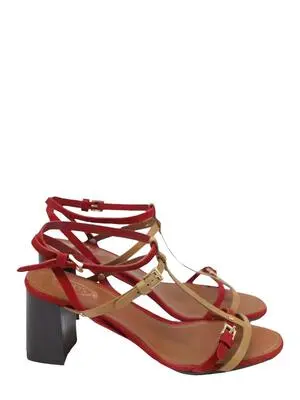 TOD'S T-strap Block-heel Sandals - Red