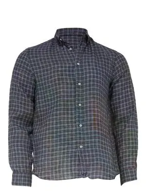 Brunello Cucinelli Buttoned-down Checked Shirt - Blue