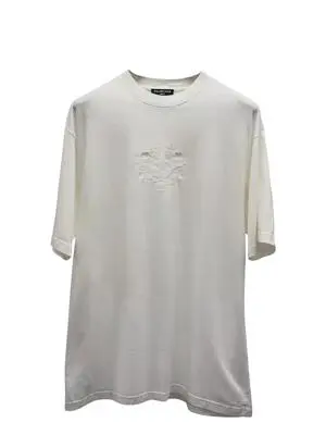 Balenciaga Crest-embroidered T-shirt - White