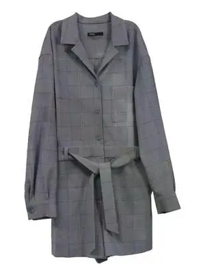 Maje Checked Belted Jumpsuit - Grey