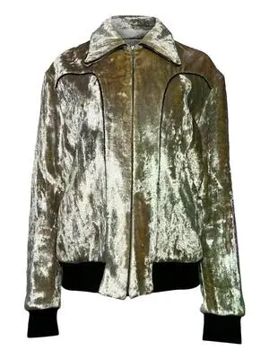 Saint Laurent Zipped Bomber Jacket - Gold