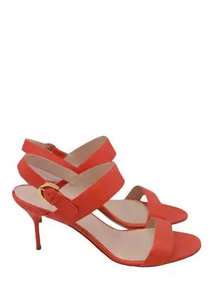 SERGIO ROSSI Slingback Leather Sandals - Orange