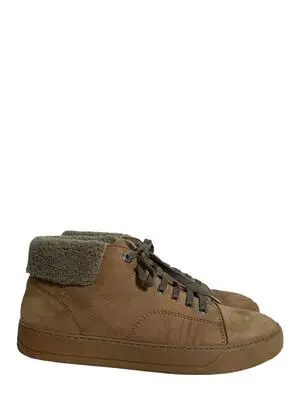 LANVIN Shearling High-top Sneakers - Brown