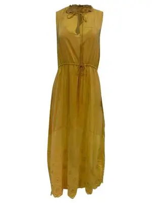Chloé Embroidered Midi Dress - Yellow