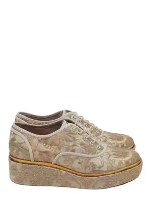 Tory Burch Brocade Platform Oxford Shoes - Neutrals