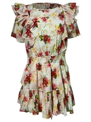 LoveShackFancy Natasha Floral-print Mini Dress - White