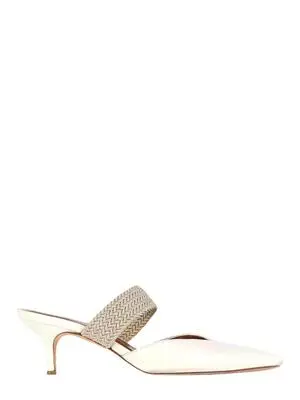 MALONE SOULIERS Maisie Woven-strap Heeled Mules - Neutrals