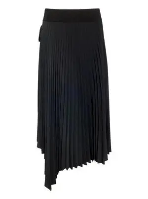 JOSEPH Ade Pleated Asymmetric Midi Skirt - Black