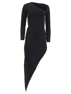 ALEXANDER WANG Asymmetric Midi Dress - Black