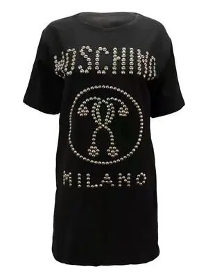 Moschino Studded Logo T-shirt Dress - Black