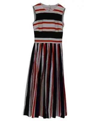 Dolce & Gabbana Striped Midi Dress - White