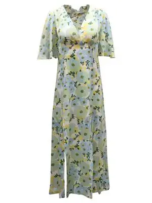 Sandro Bell-sleeve Floral Dress - Blue