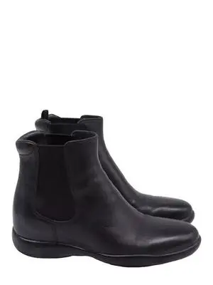 Prada Chelsea Leather Ankle Boots - Black