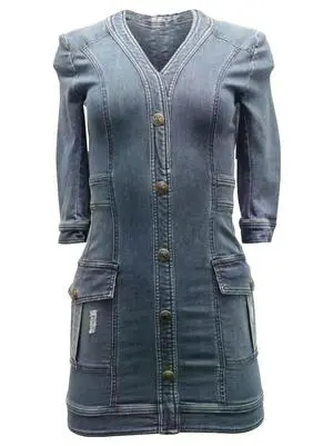 Pierre Balmain Vintage Denim Mini Dress - Blue