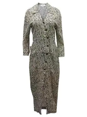 Nanushka Zebra-print Wrap Midi Dress - Neutrals