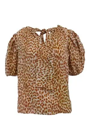 Ulla Johnson Isolda Animal-print Blouse - Neutrals